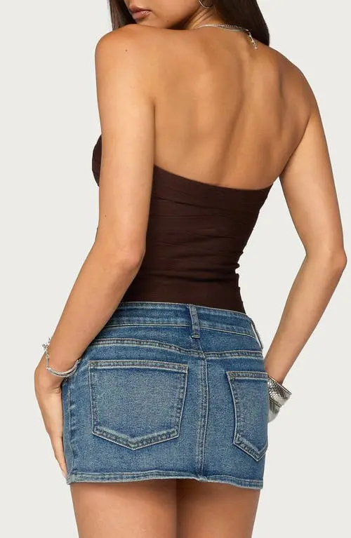 EDIKTED Marzi Strapless Knit Bandage Top