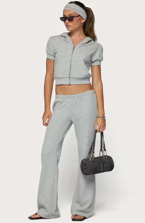 EDIKTED Rachel Short Sleeve Zip Hoodie