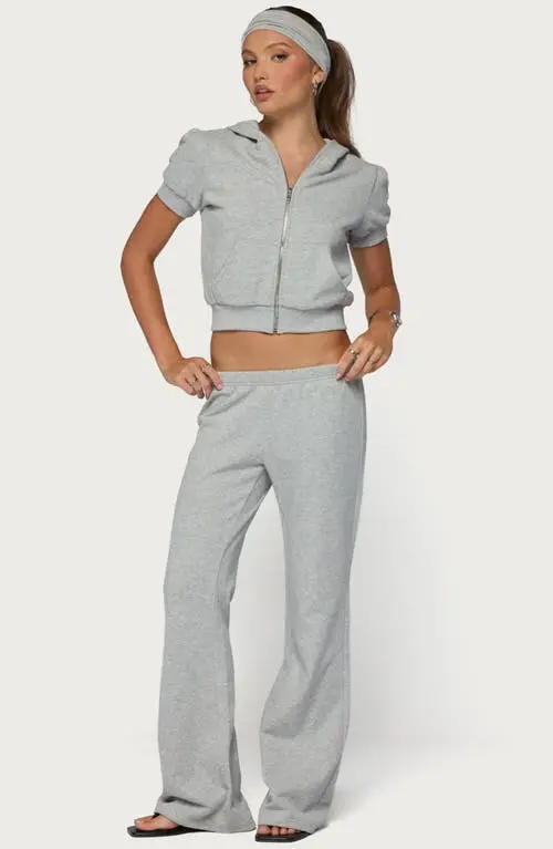 EDIKTED Rachel Short Sleeve Zip Hoodie