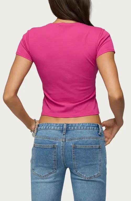 EDIKTED Sirenna Crop Stretch Cotton T-shirt