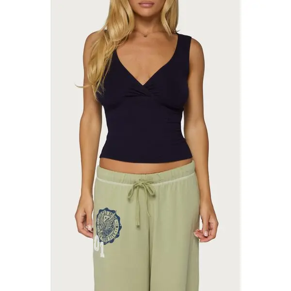 EDIKTED Lalisa V-neck Tank - Navy