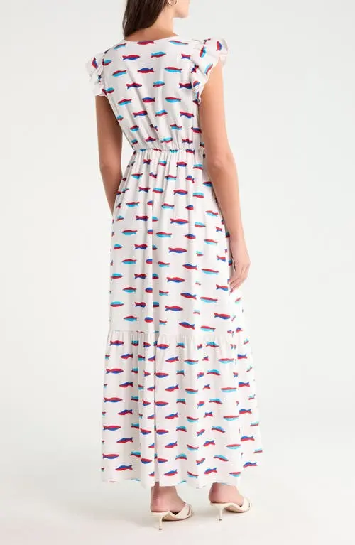 SUGARLIPS Evianna Flutter Sleeve Maxi Dress
