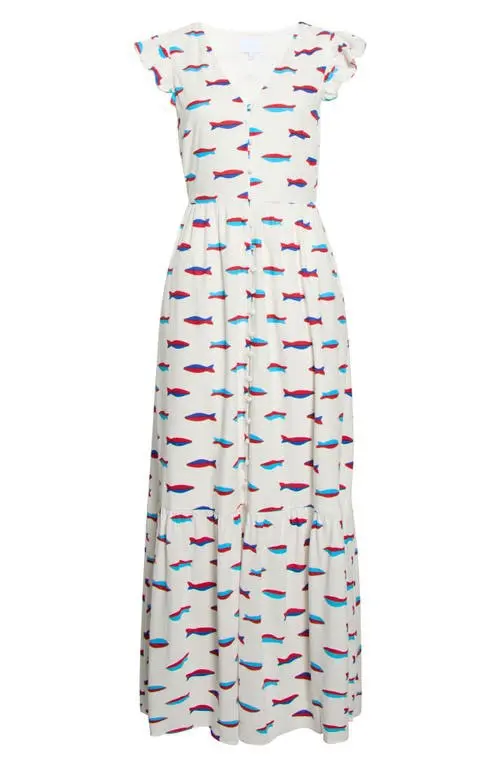 SUGARLIPS Evianna Flutter Sleeve Maxi Dress