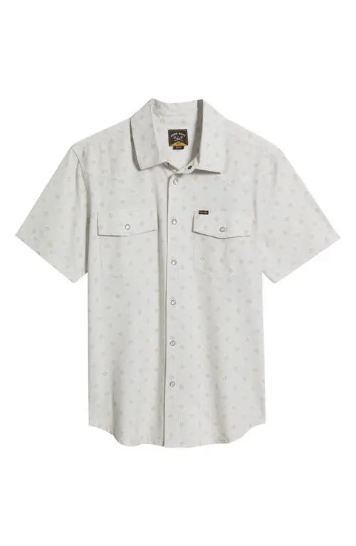 DARK SEAS Barton Uv Geo Print Short Sleeve Snap-up Western Shirt - White