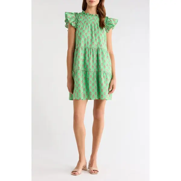 SUGARLIPS Lauren Floral Tiered Cotton Dress