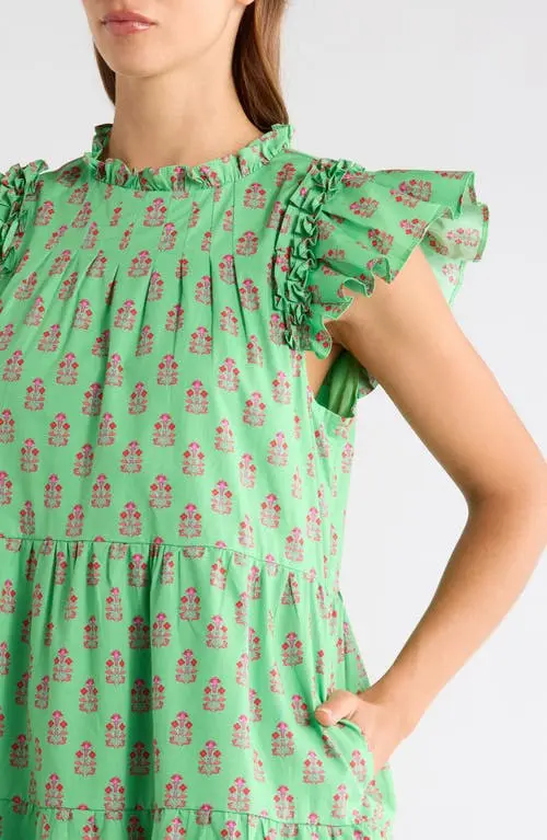 SUGARLIPS Lauren Floral Tiered Cotton Dress