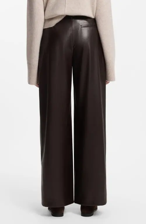 BOSS Faux Leather Wide Leg Pants