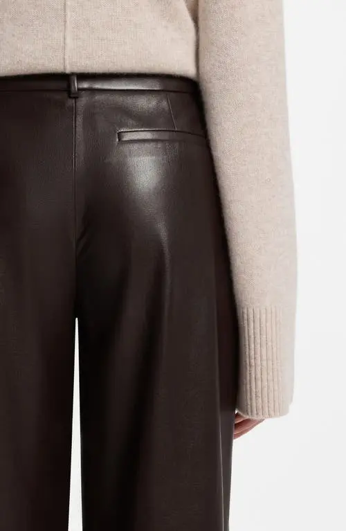 BOSS Faux Leather Wide Leg Pants