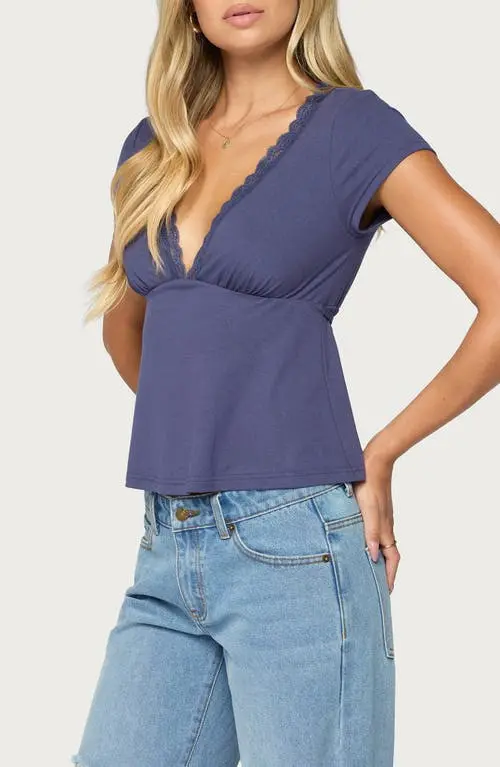 EDIKTED Palermo Laced Babydoll Top