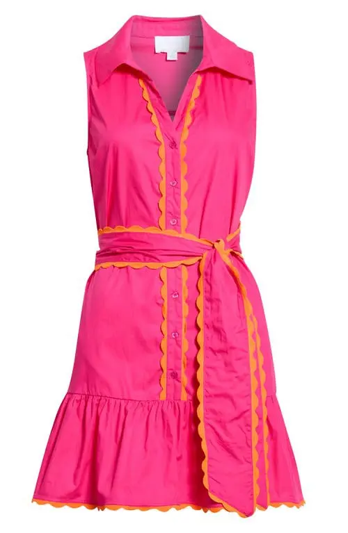 SUGARLIPS Mariselle Belted Cotton Shirtdress