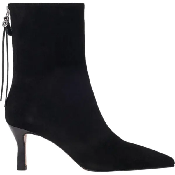 Maje Pointed-toe Suede Ankle Boots - Black