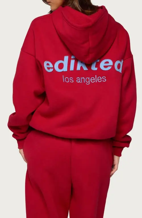 EDIKTED Los Angeles Logo Fleece Graphic Hoodie