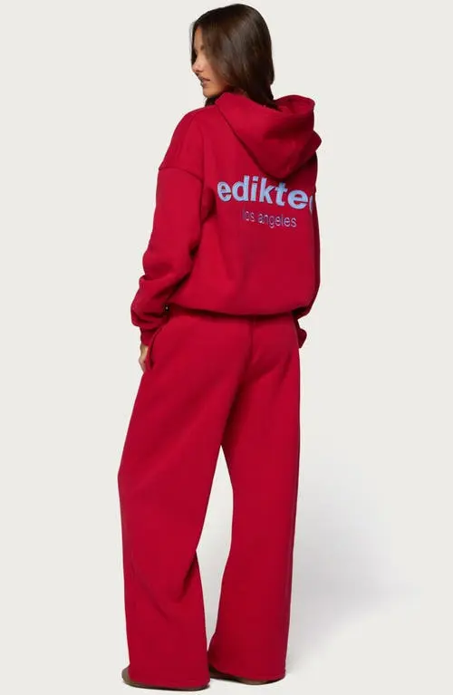 EDIKTED Los Angeles Logo Fleece Graphic Hoodie