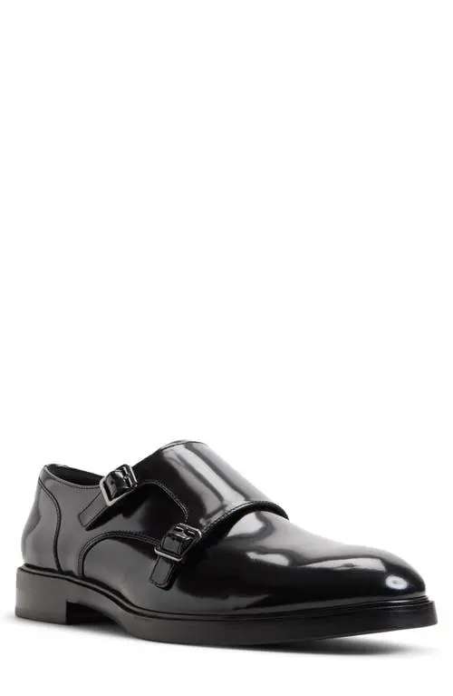 Aldo Lowry Leather Double Monk Strap Shoe - Black