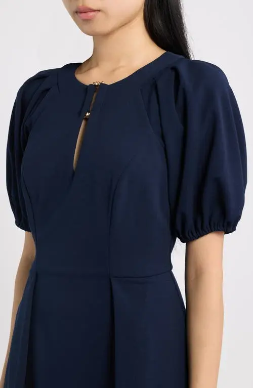 Vince Camuto Puff Sleeve Scuba Crepe Dress