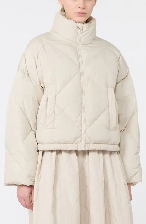 Max Mara Diamond Quilted Down Puffer Jacket - Ivory