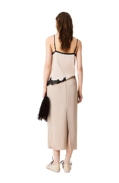 Maje Satin Pencil Skirt