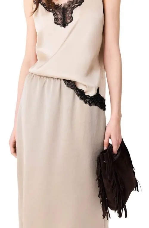 Maje Satin Pencil Skirt