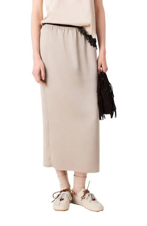 Maje Satin Pencil Skirt