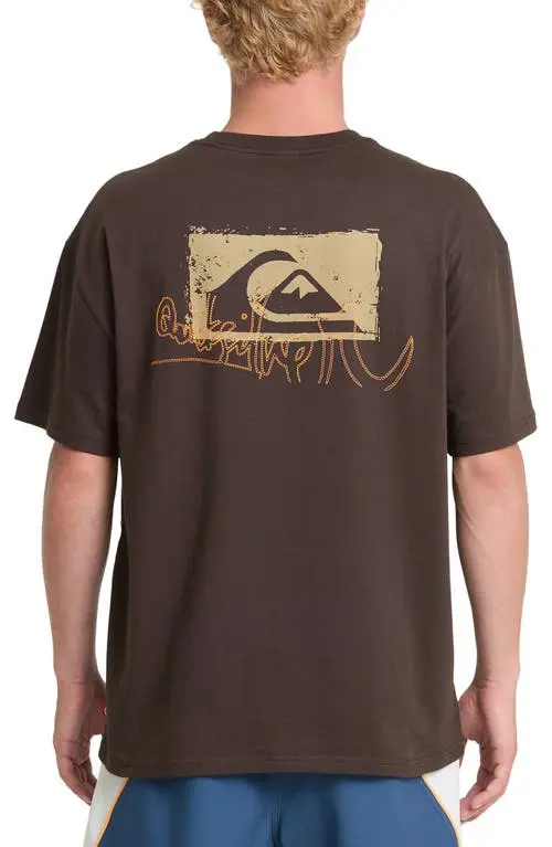 Quiksilver Yg Impaired Embroidered Cotton Graphic T-shirt - Java