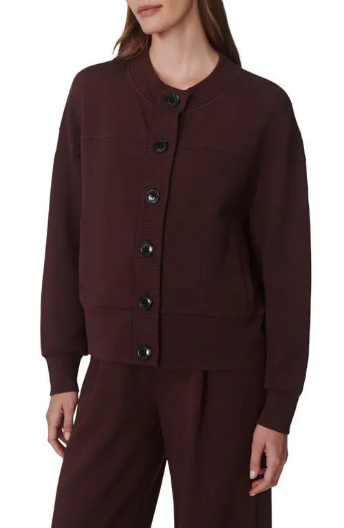 Varley Olwen Sweatshirt Cardigan - Deep Mahogany