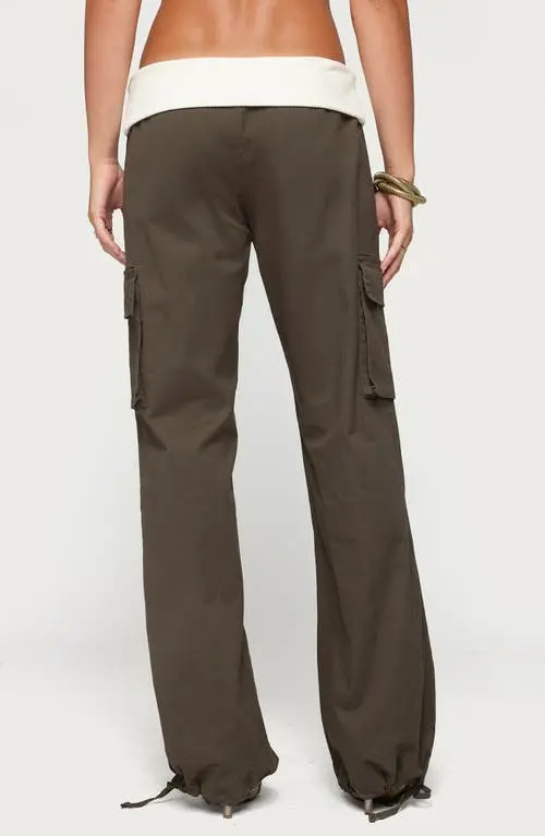 EDIKTED Jolee Ribbed Foldover Cargo Pants