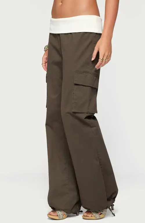 EDIKTED Jolee Ribbed Foldover Cargo Pants