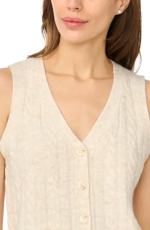 CECE DUPRAZ Cable Knit V-neck Sweater Vest