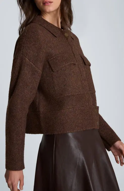 KENNETH COLE Utility Knit Jacket - Medium Bark Heather
