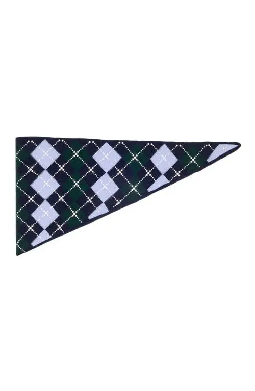 Maje Wool Argyle Triangle Scarf