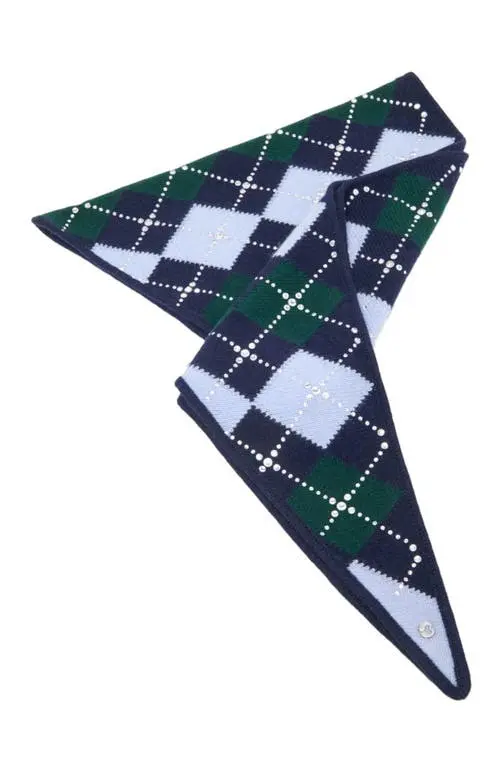 Maje Wool Argyle Triangle Scarf