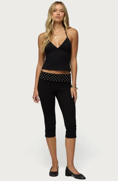 EDIKTED Genni Foldover Capri Pants
