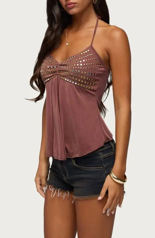 EDIKTED Ivana Studded Halter Top