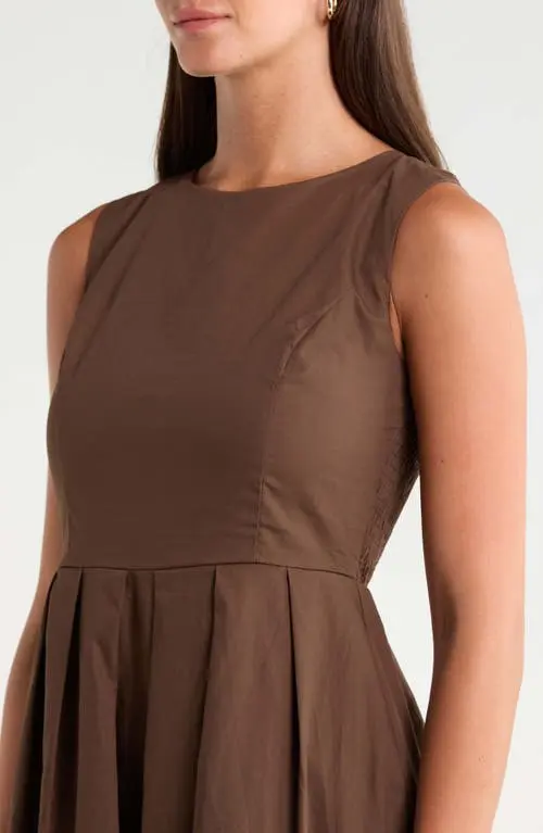 SUGARLIPS Emily Pleated Cotton Midi Dress
