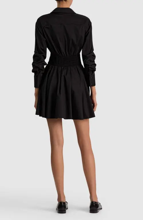 Alice + Olivia Edie Long Sleeve Corset Shirtdress - Black