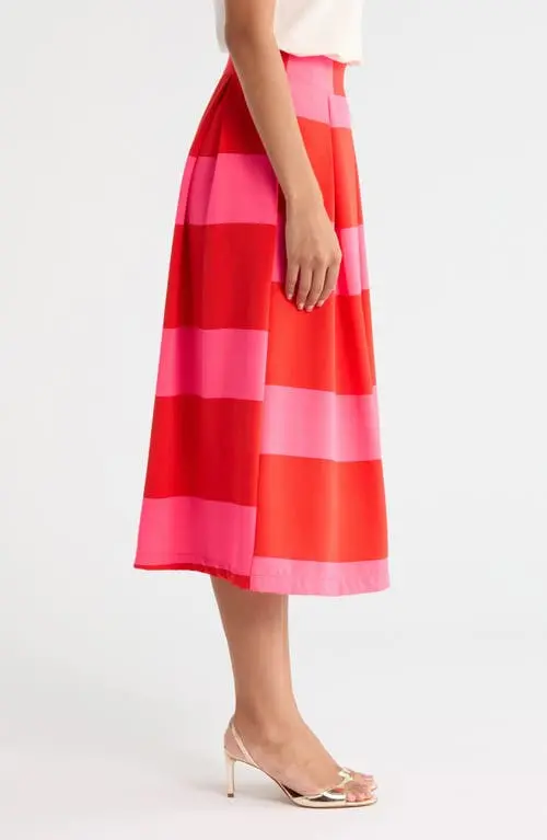 SUGARLIPS Lolli Stripe Pleated Midi Skirt