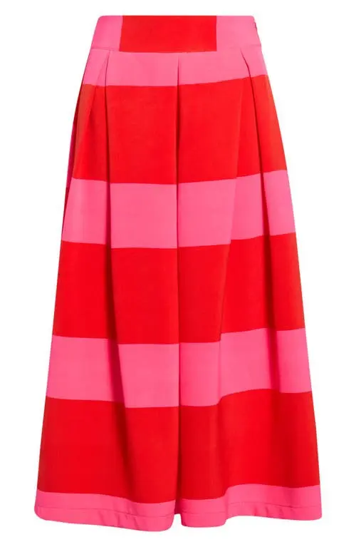 SUGARLIPS Lolli Stripe Pleated Midi Skirt