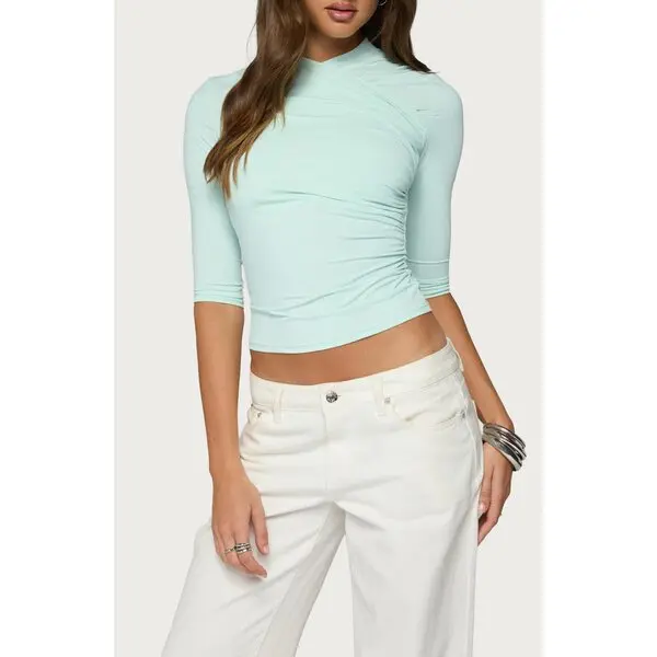 EDIKTED Calypso Wrap Neck Top - Mint