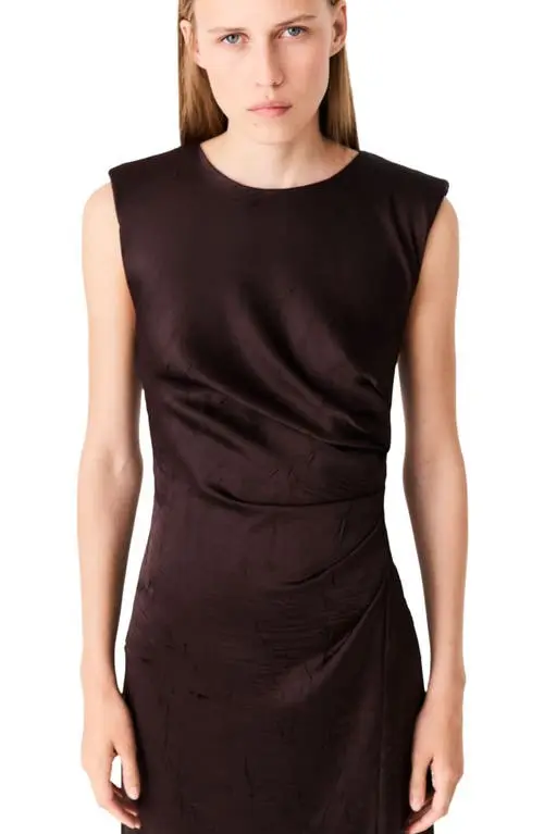 Maje Satin-effect Draped Maxi Dress