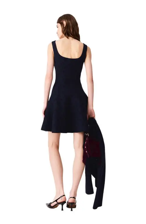 Maje Short Jacquard Skater Dress