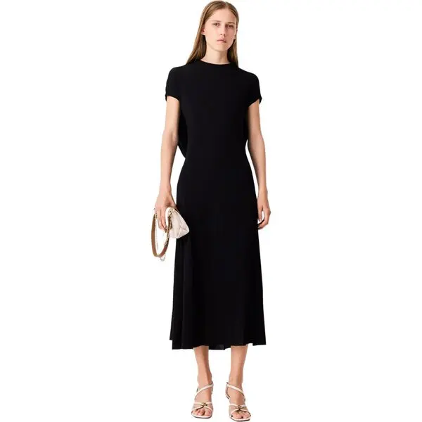 Maje Cowl-back Maxi Dress - Black