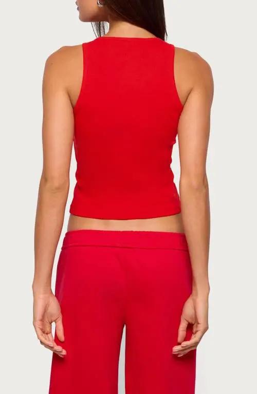 EDIKTED Francie Crop Stretch Cotton Rib Tank