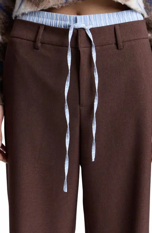 Avec Les Filles Double Waistband Wide Leg Pants