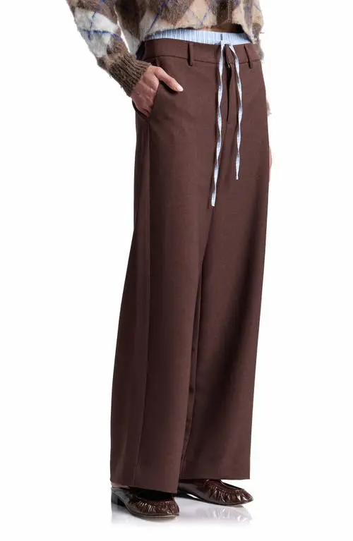 Avec Les Filles Double Waistband Wide Leg Pants