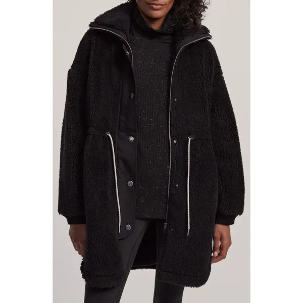 Varley Jamie Faux Shearling Coat - Black