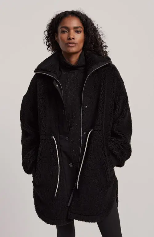 Varley Jamie Faux Shearling Coat - Black