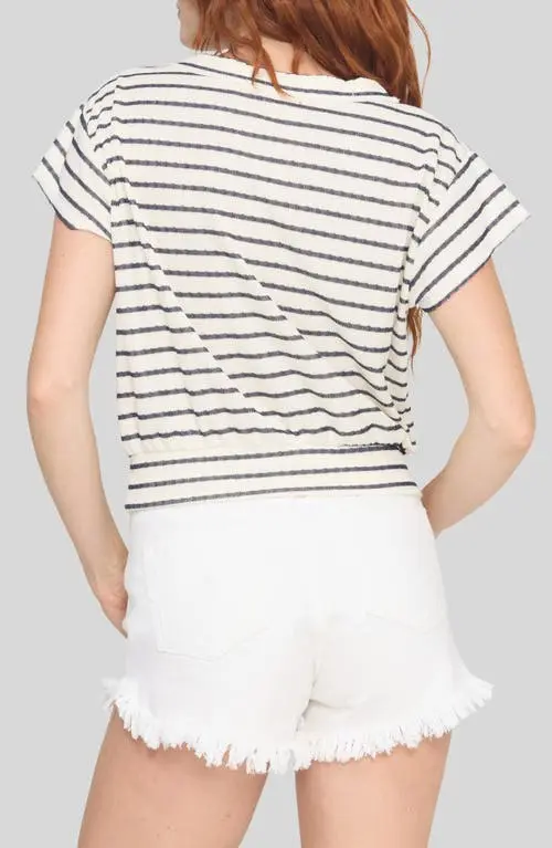 PROJECT SOCIAL T Textured Stripe Cropped Top