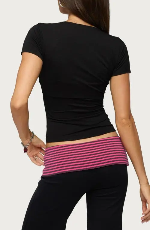 EDIKTED Malka Tie Front Top & Flared Leggings Set