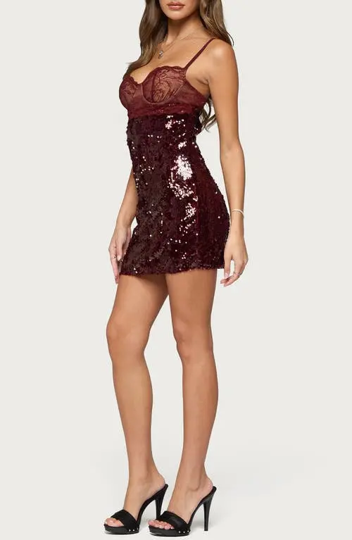 EDIKTED Airi Sequined Lace Minidress