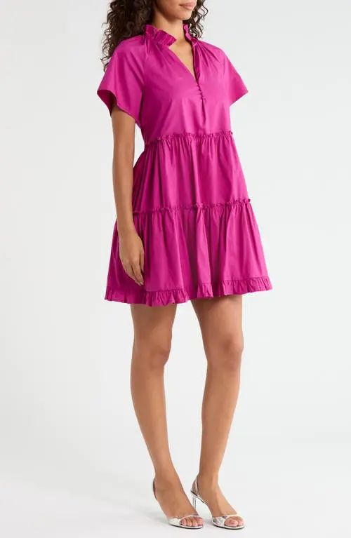 SUGARLIPS Pallas Tiered Cotton Poplin Minidress